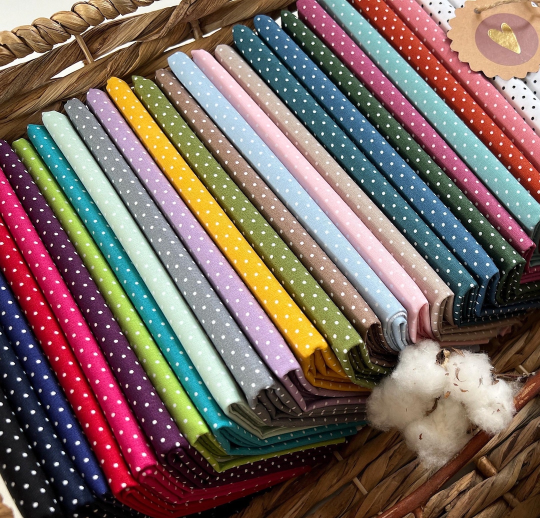 6,65EUR/m2 Baumwollstoffe Meterware Pünktchen - viele Farben - Etsy.de
