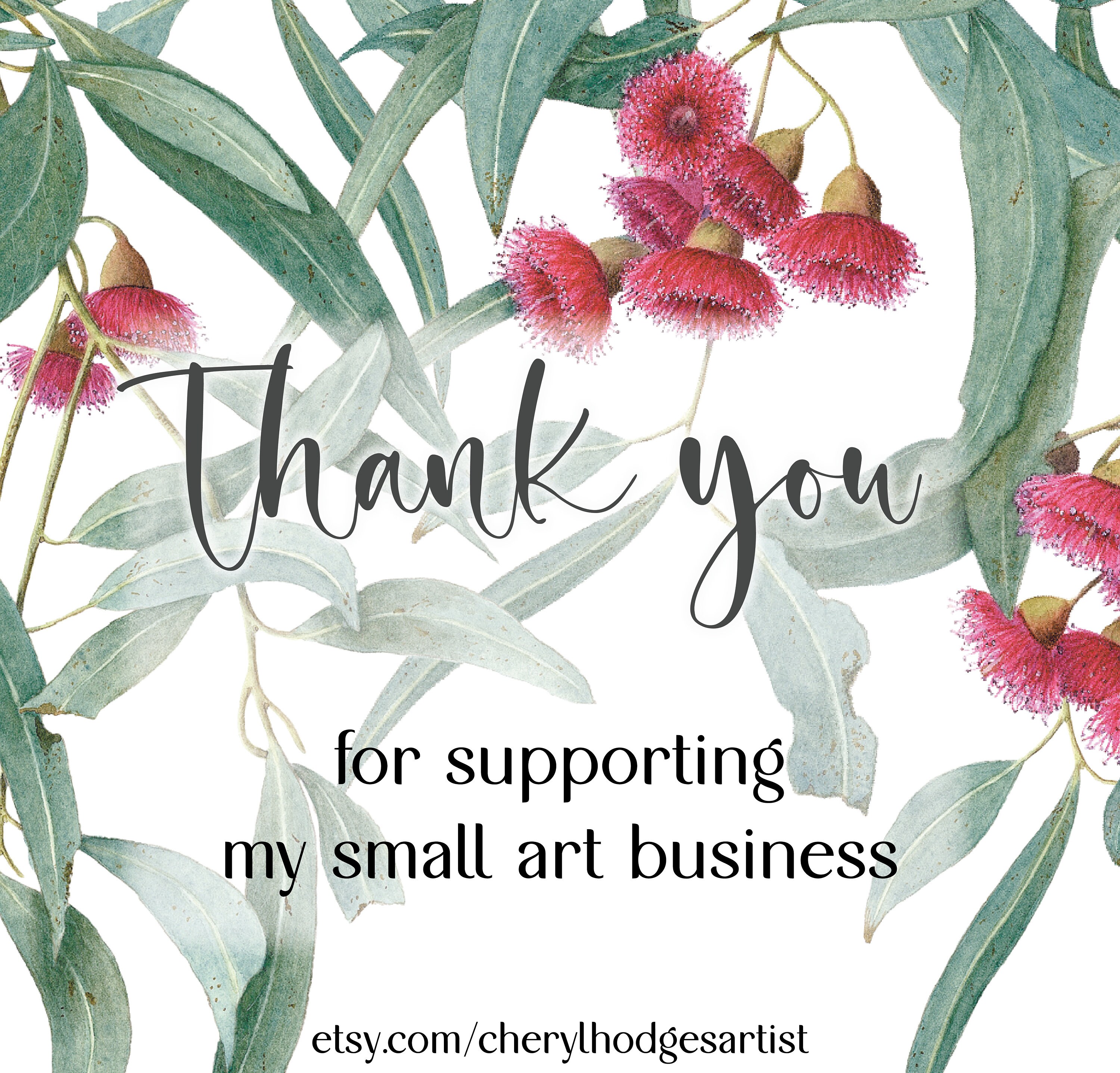 Wattle Thank You Card, Printable Australian Greeting Card, Digital ...