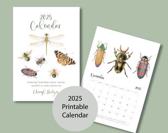 2025 Calendar, Australian Native Plants, Watercolor Botanical Art ...