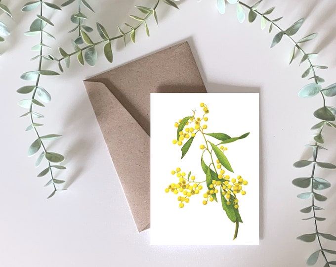 Australian Native Watercolour Greeting Cards | Wattle | A6 Card Art ...