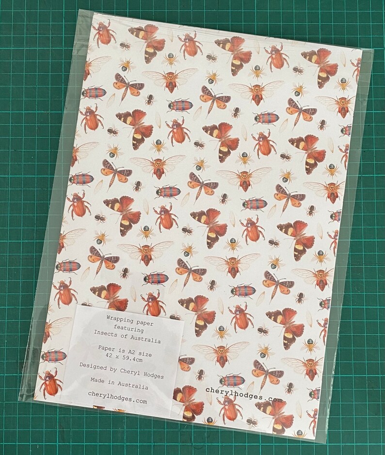 Australian Native Insects Wrapping Paper & Christmas Beetle Card Set ...