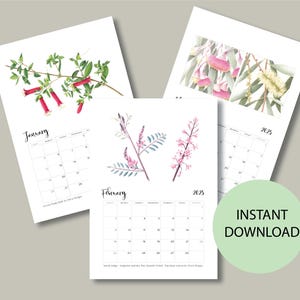 2025 Calendar, Australian Native Plants, Watercolor Botanical Art ...