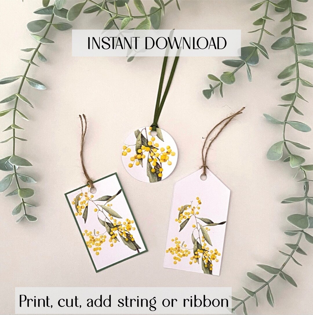Gift Tags Printable, Australian Botanical Gift Tags Instant Download ...