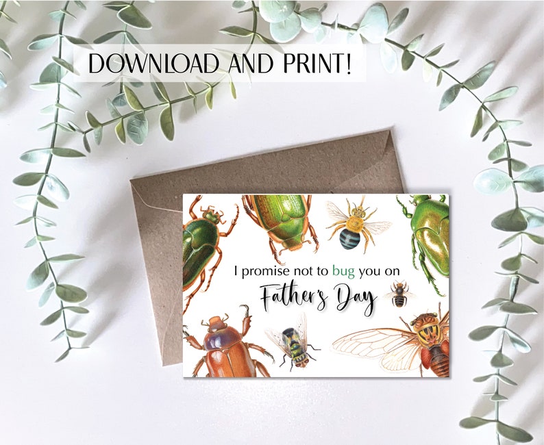 Fathers Day Printable Card, Bug Card, Australian Insect Greeting Card ...