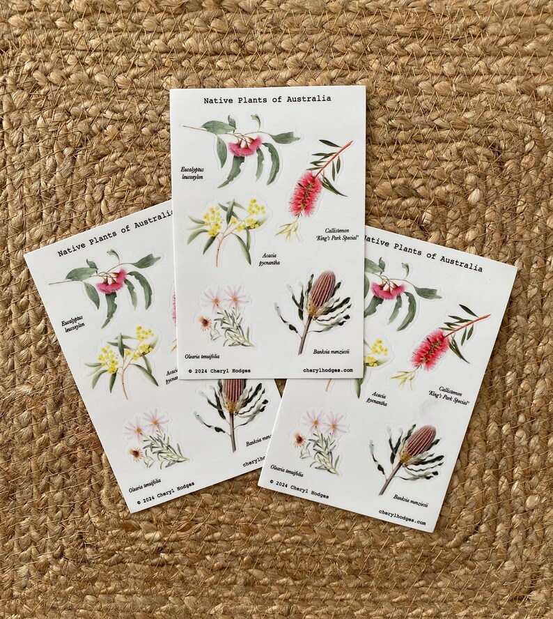 Australian Native Plants Sticker Sheet, Planner Stickers, Vinyl Laptop ...