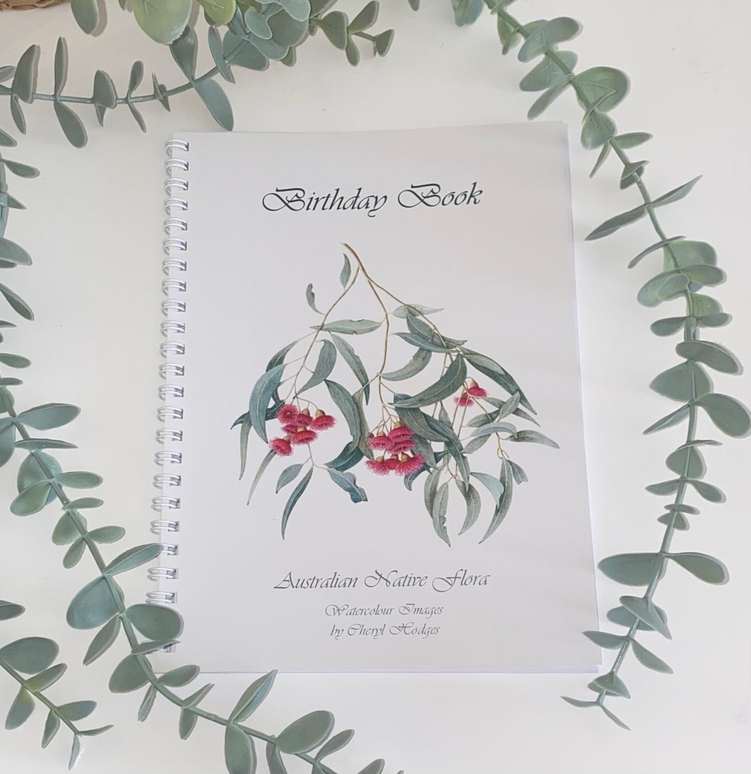 Australian Wildflower Birthday Book, Botanical Watercolor Print - Etsy