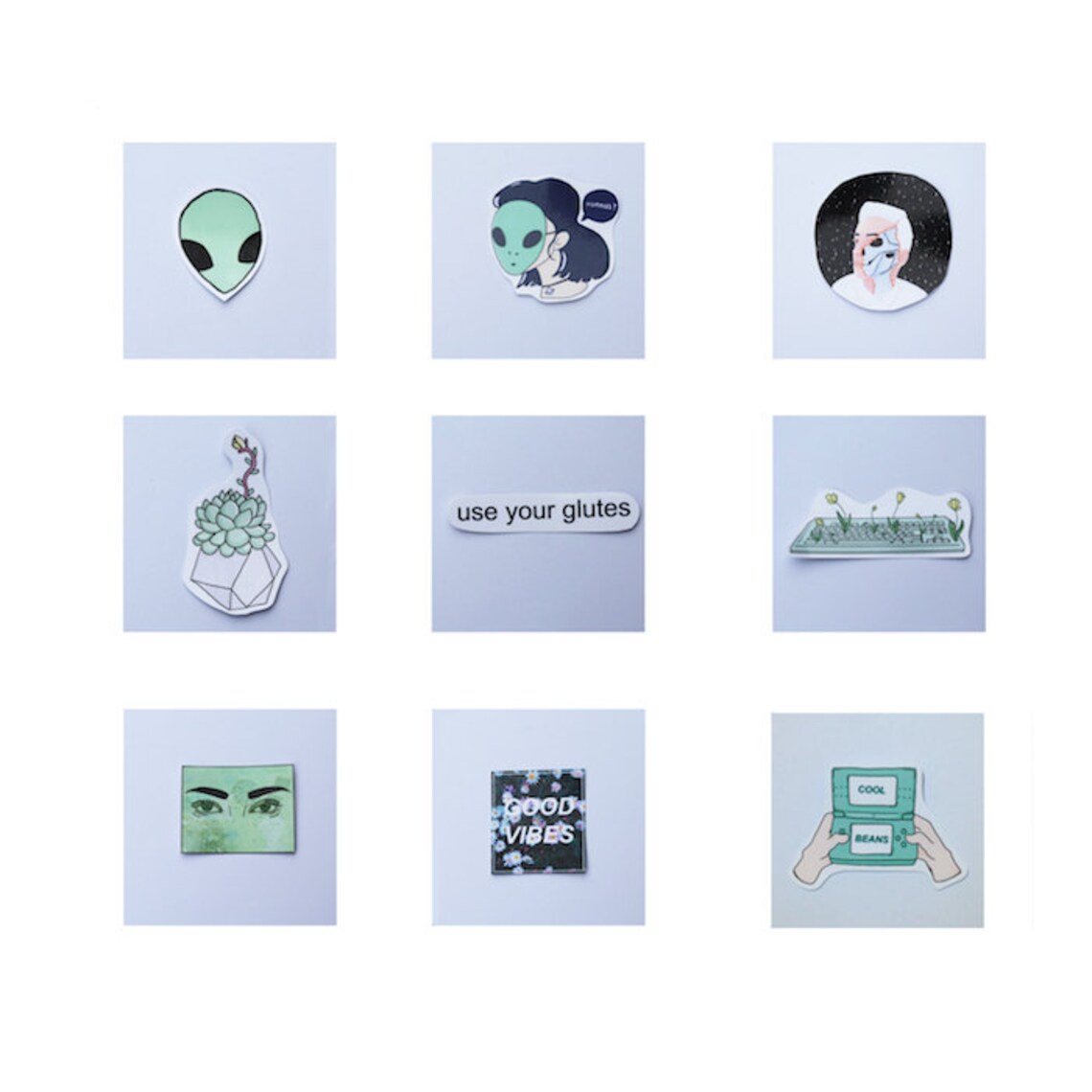Aesthetic green stickers | Etsy