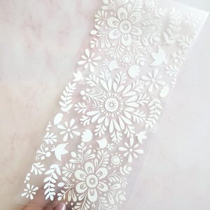 Mexican White Talavera UVDTF Wrap, Flower Snowflake Pattern Wrap ...