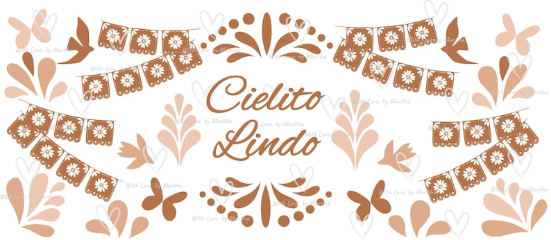 Cielito Lindo Talavera Wrap PNG: Papel Picado Mexican Theme (digital ...