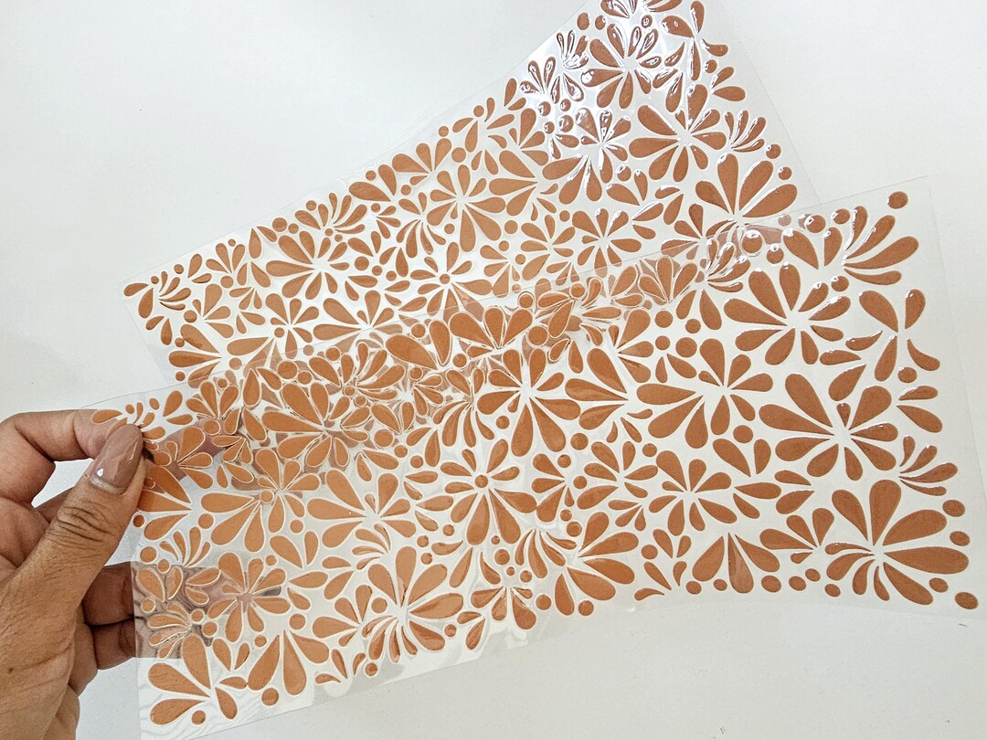 Mexican Barro Talavera UVDTF Wrap, Brown Pattern Wrap, Mexican ...