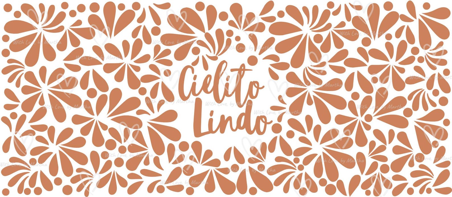 Mexican Talavera Wrap PNG: Cielito Lindo Barro Brown Design (digital ...