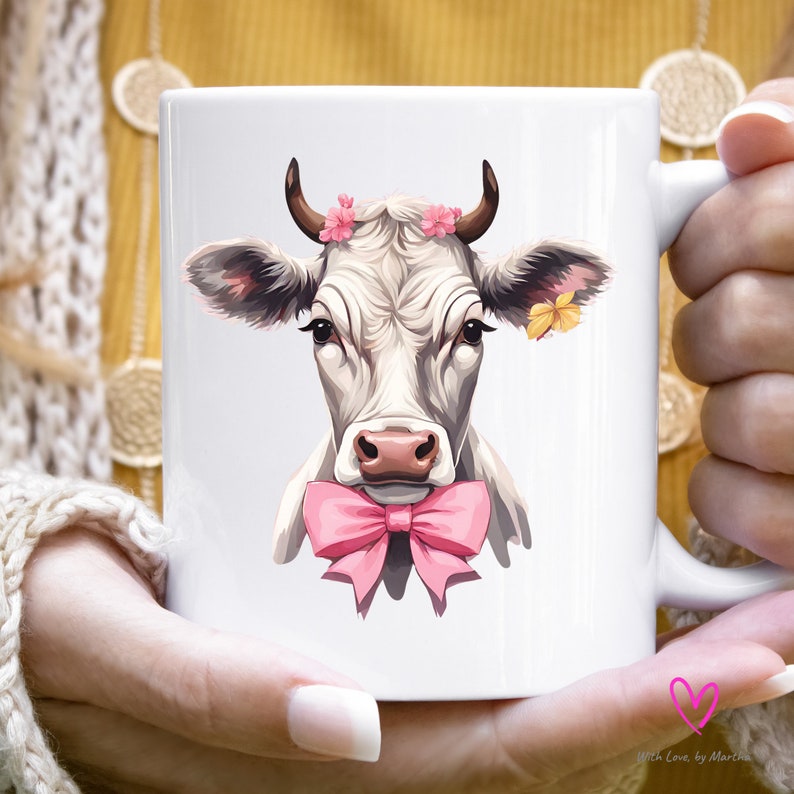 Highland Cow Png, Cow Pink Bows Design, Soft Girl Cow, Coquette Cowgirl ...