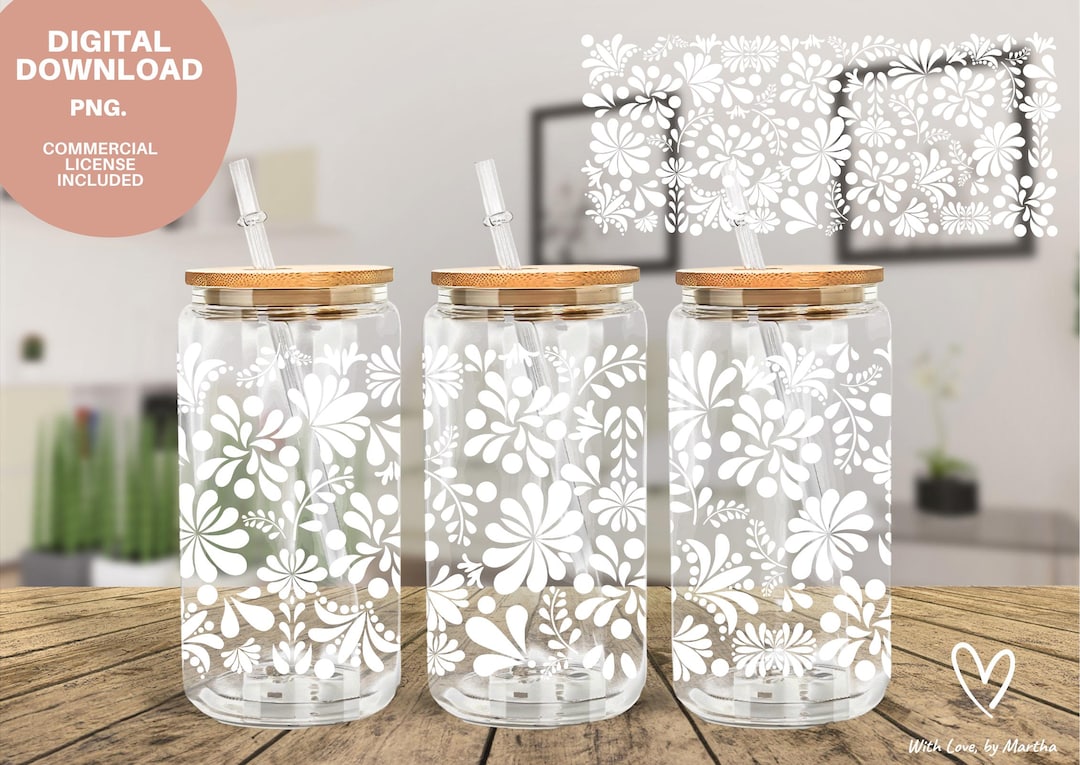 White Talavera Wrap Cielito Lindo Design: Mexican Flower PNG SVG for ...