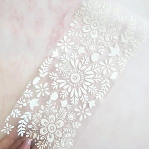 Mexican White Talavera UVDTF Wrap, Flower Snowflake Pattern Wrap ...