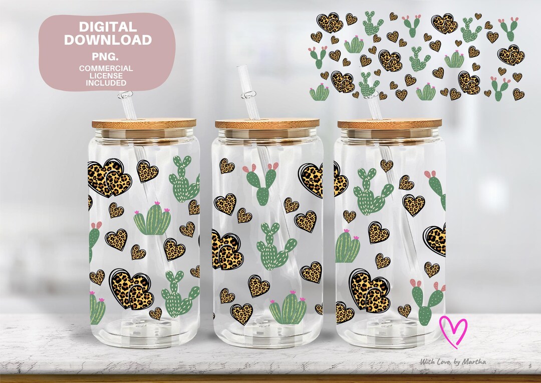 Summer Cacti Ping, Leopard Hearts and Cactus Wrap Png, Leopard Png ...