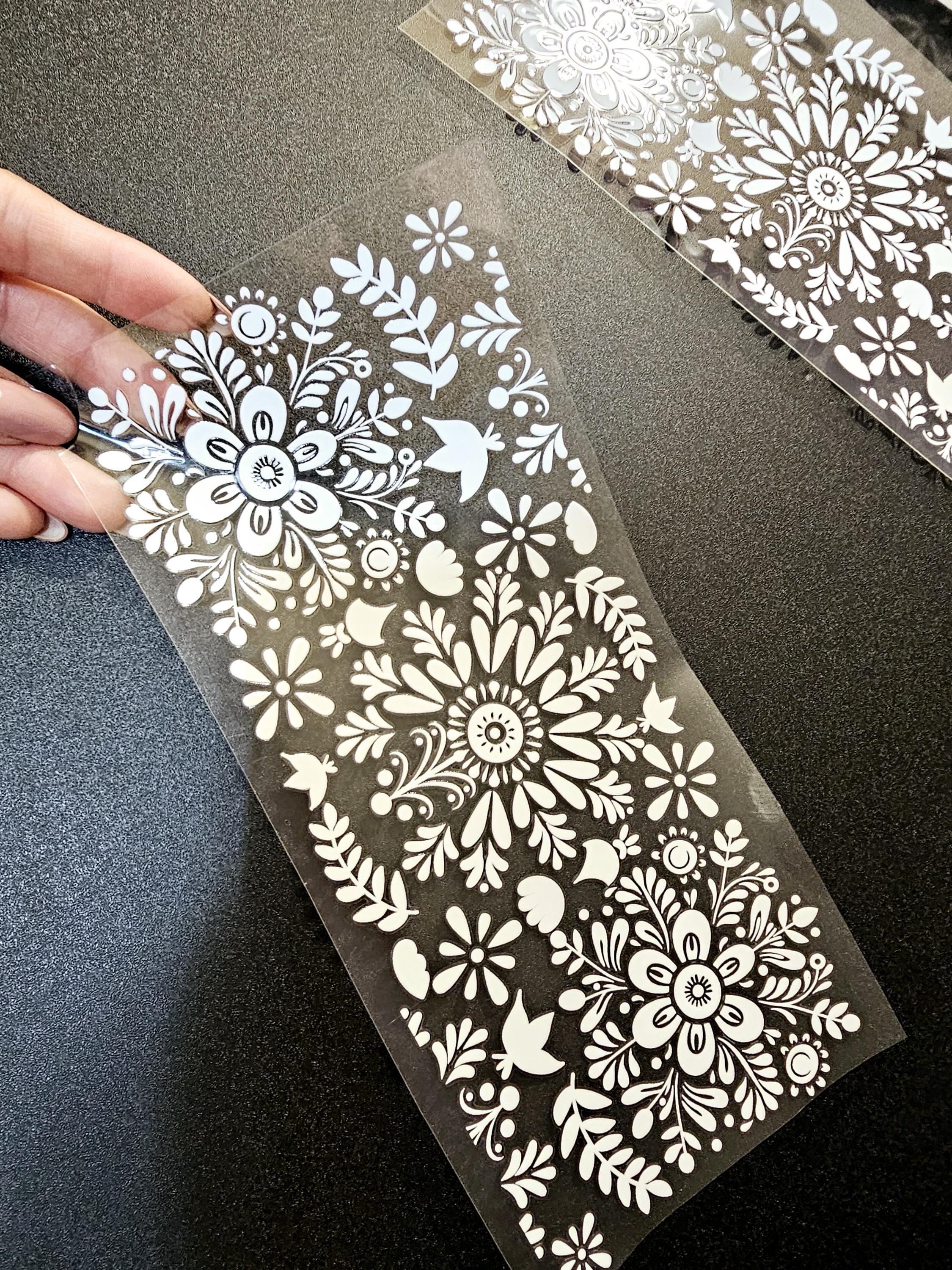 Talavera UVDTF Wrap: Mexican Embroidery Style, Flower Snowflake Pattern ...
