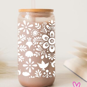 Mexican White Talavera UVDTF Wrap, Flower Snowflake Pattern Wrap ...