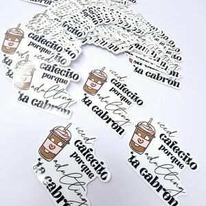 Sticker Coffee, Sticker Aesthetic, Funny Spanish Vinyl Sticker, Latina ...