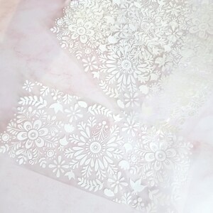 Mexican White Talavera UVDTF Wrap, Flower Snowflake Pattern Wrap ...