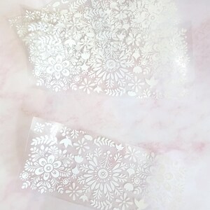 Mexican White Talavera UVDTF Wrap, Flower Snowflake Pattern Wrap ...