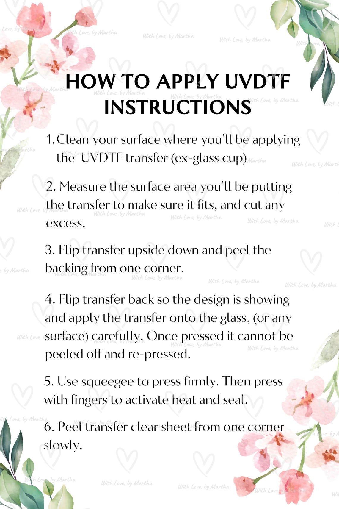 How to Apply DTF & UVDTF Transfer Instructions: Printable Pressing ...