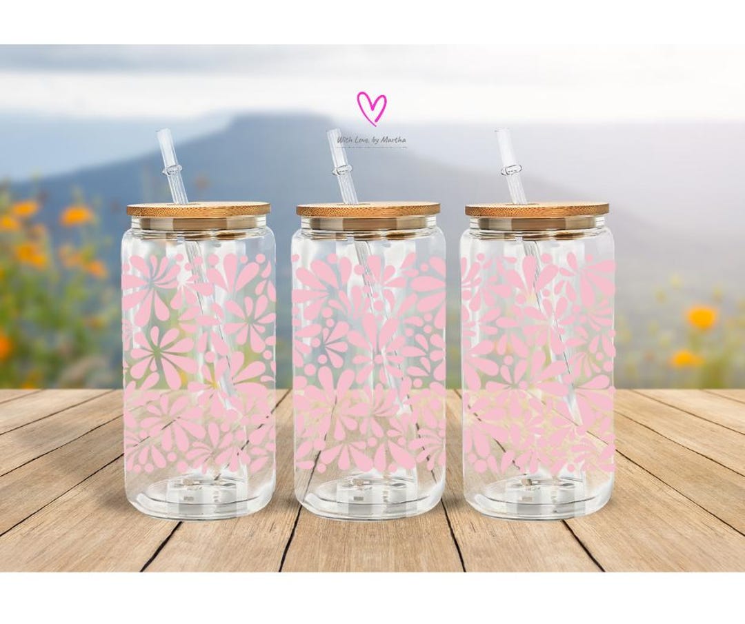 Mexican Talavera UVDTF Wrap, Pink Pattern Wrap, Mexican Embroidery ...