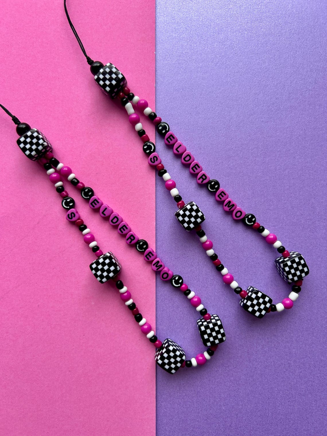 Check Cube Phone Charm - Elder Emo - Hot Pink - Etsy