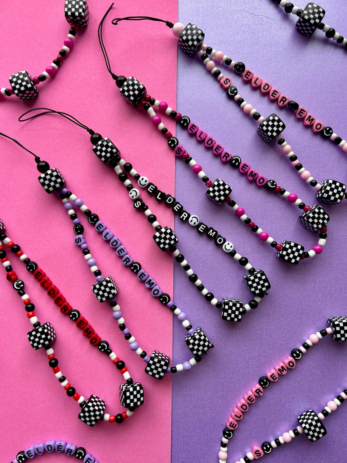 Check Cube Phone Charm - Elder Emo - Hot Pink - Etsy