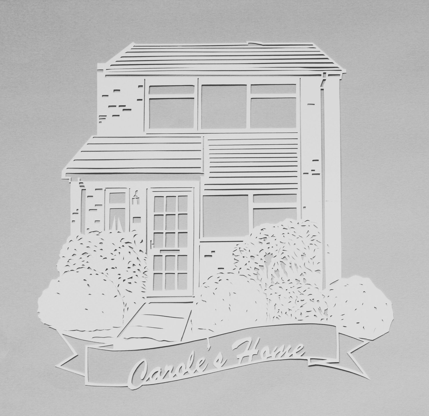 Personalised House Portrait Papercut Housewarming Gift | Etsy
