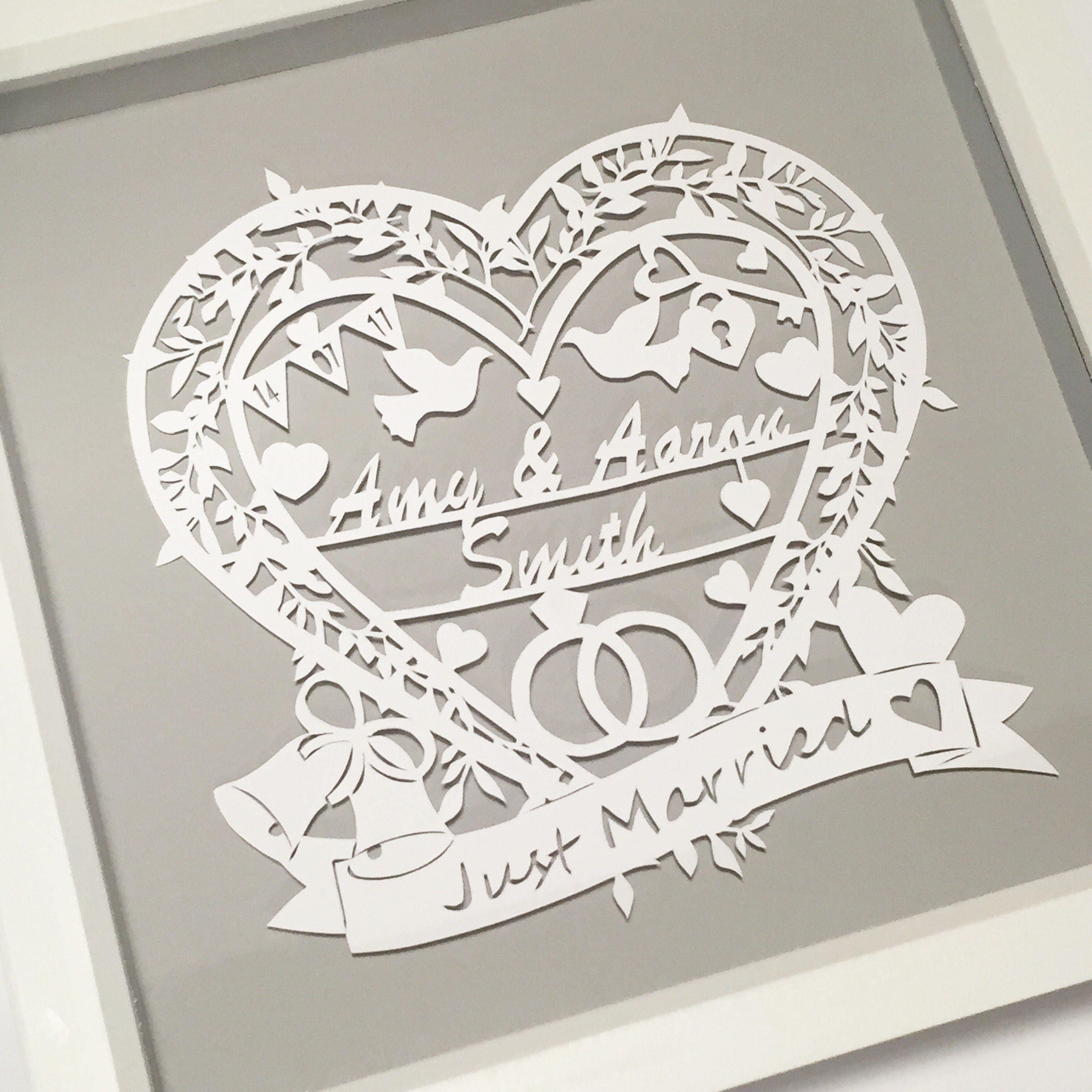 Personalised Wedding Gift Papercut Wedding Paper Anniversary | Etsy