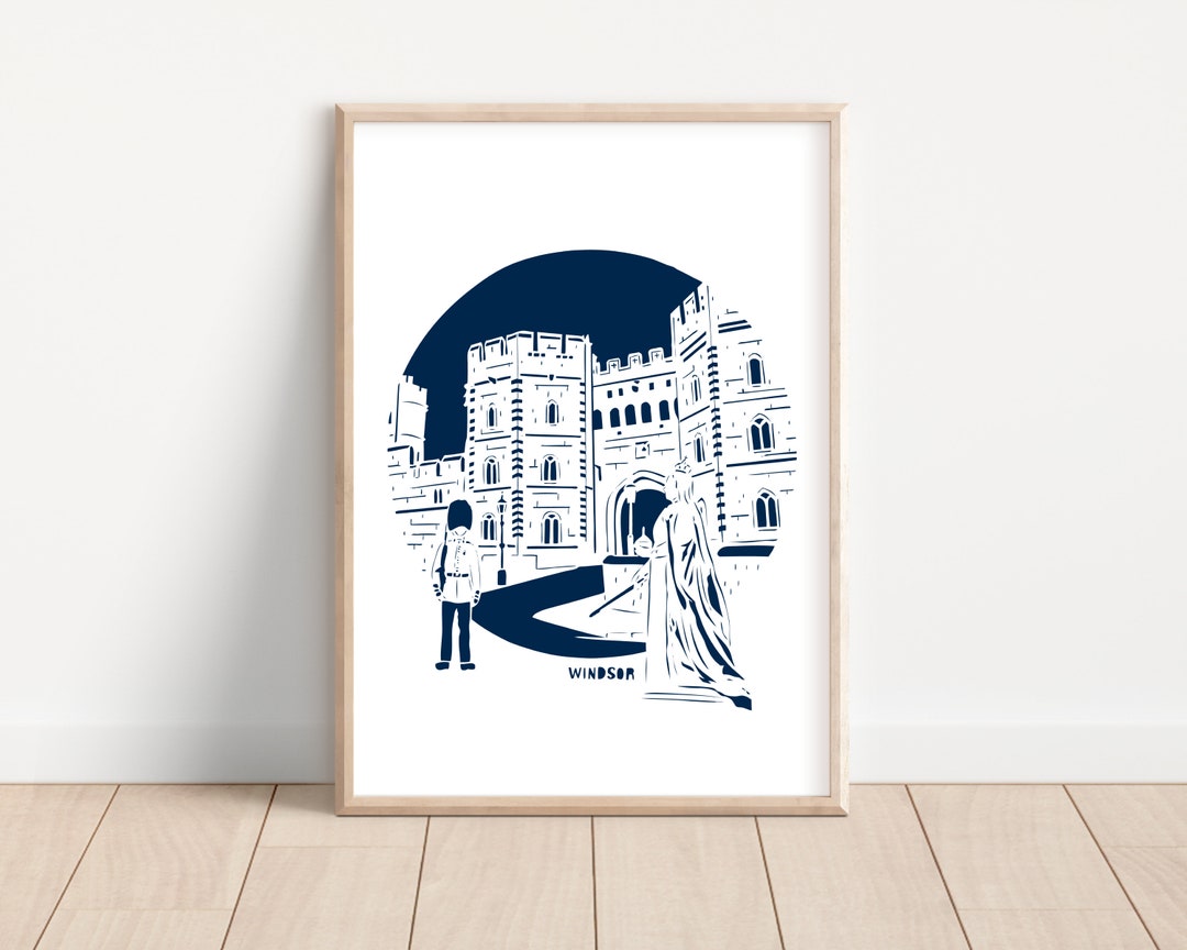 Windsor Castle Papercut Print, Windsor Illustration Print, Windsor ...