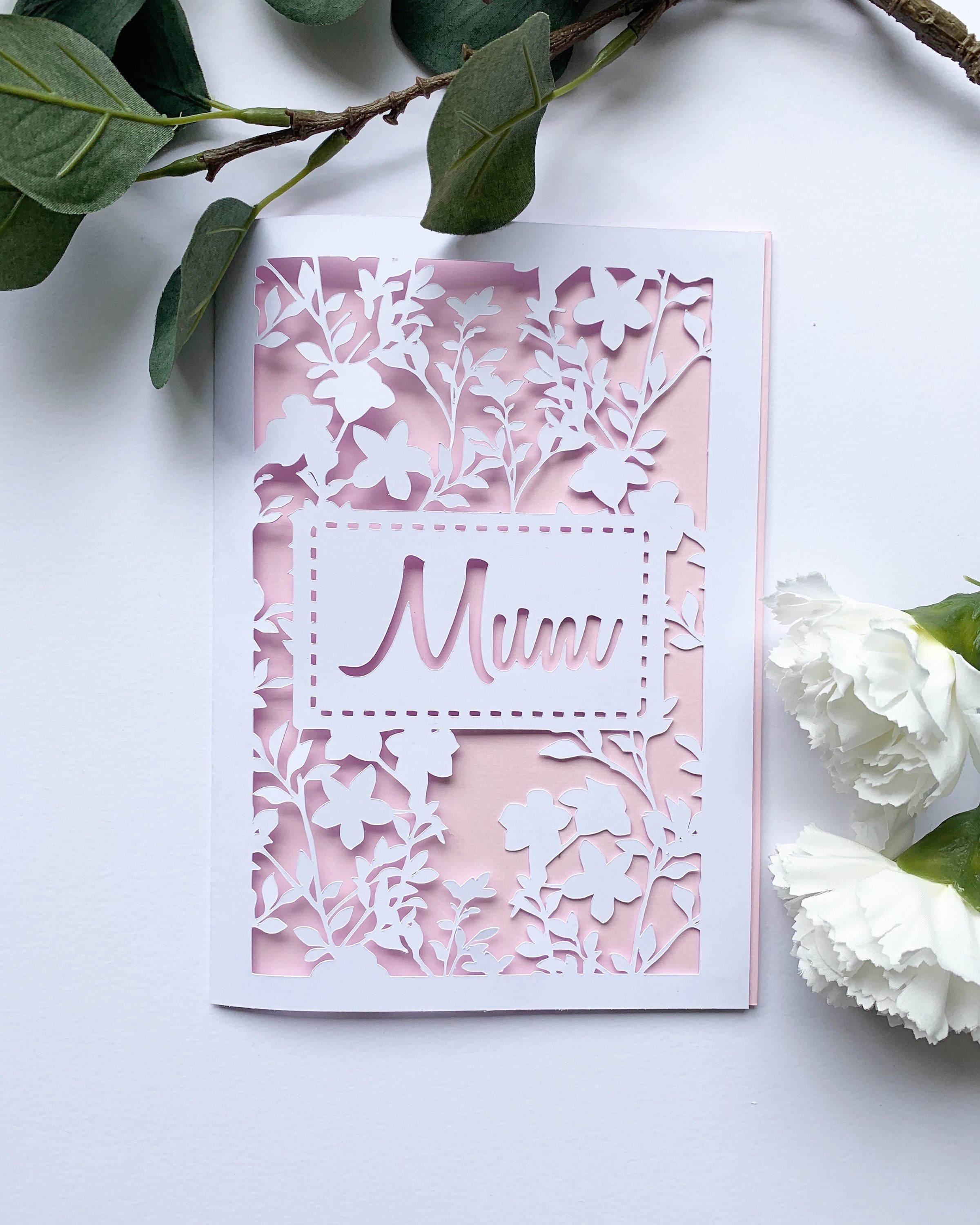 Personalised Mum Papercut Name Card Mum Card Mummy Card | Etsy