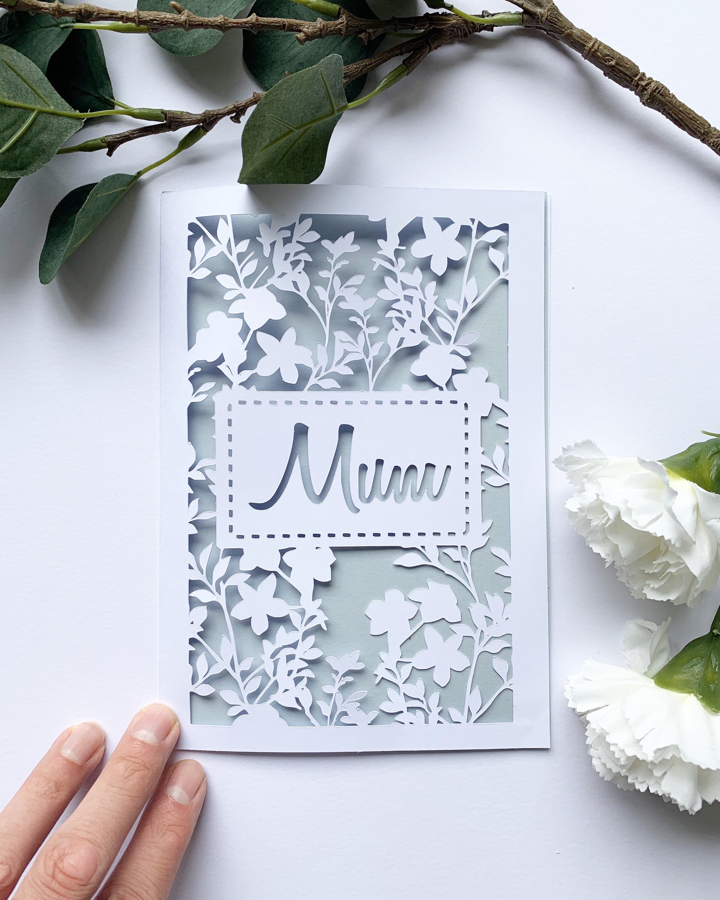 Personalised Mum Papercut Name Card Mum Card Mummy Card | Etsy