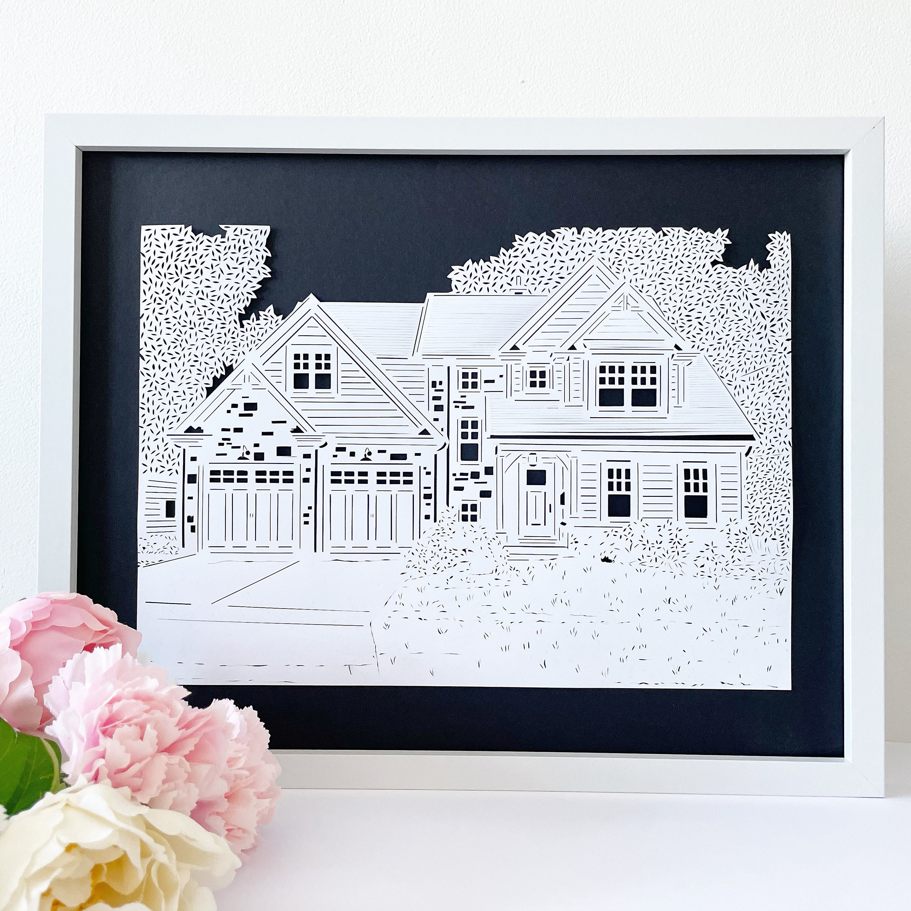 Personalised House Portrait Papercut Housewarming Gift - Etsy