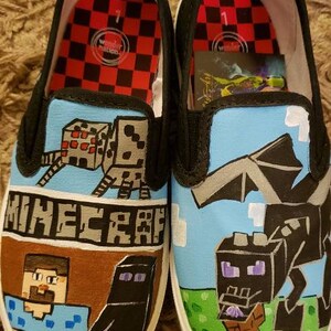 Minecraft Painted Shoes - Etsy