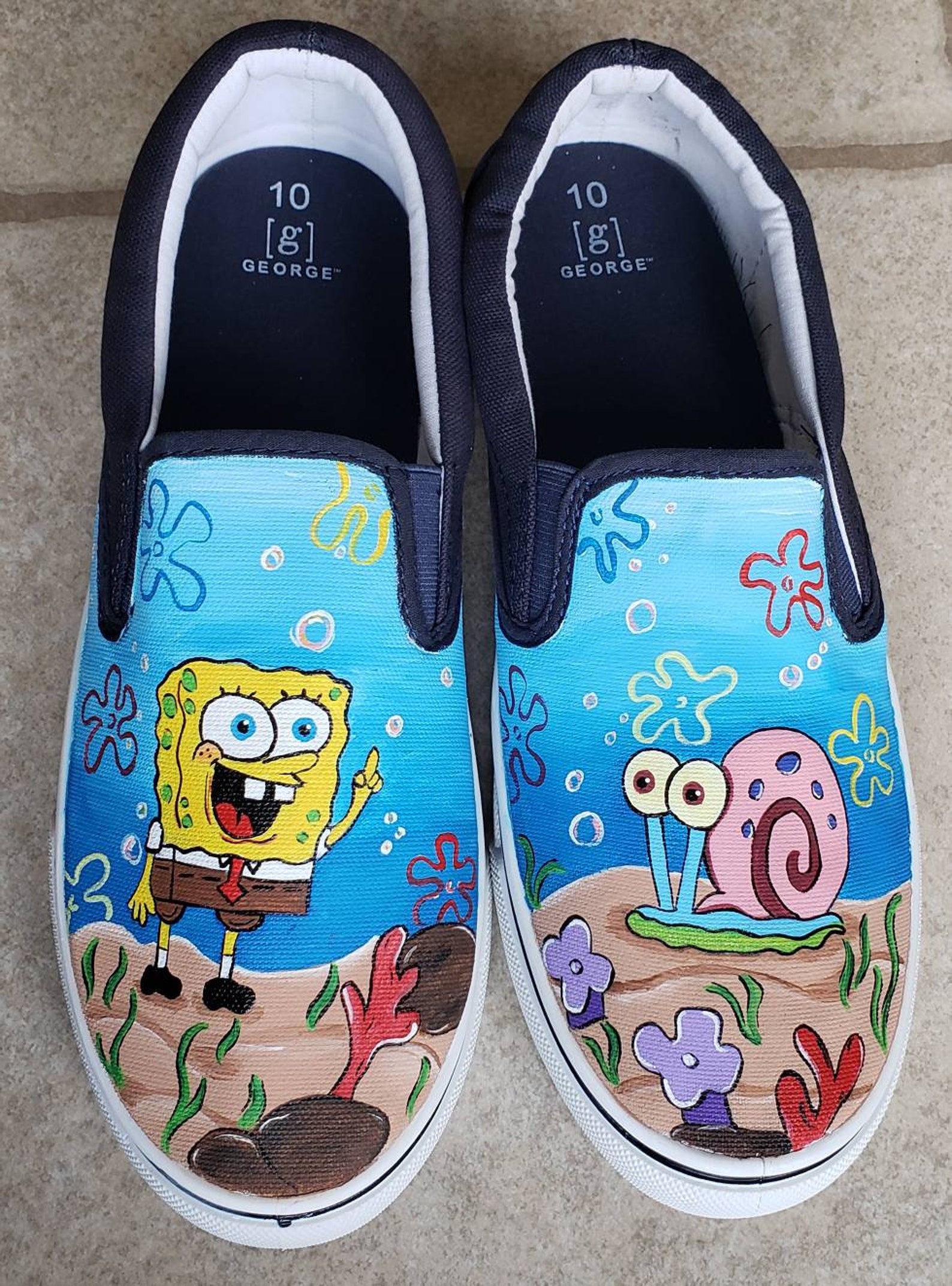 Spongebob Painted Shoes - Etsy
