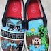 Minecraft Painted Shoes - Etsy