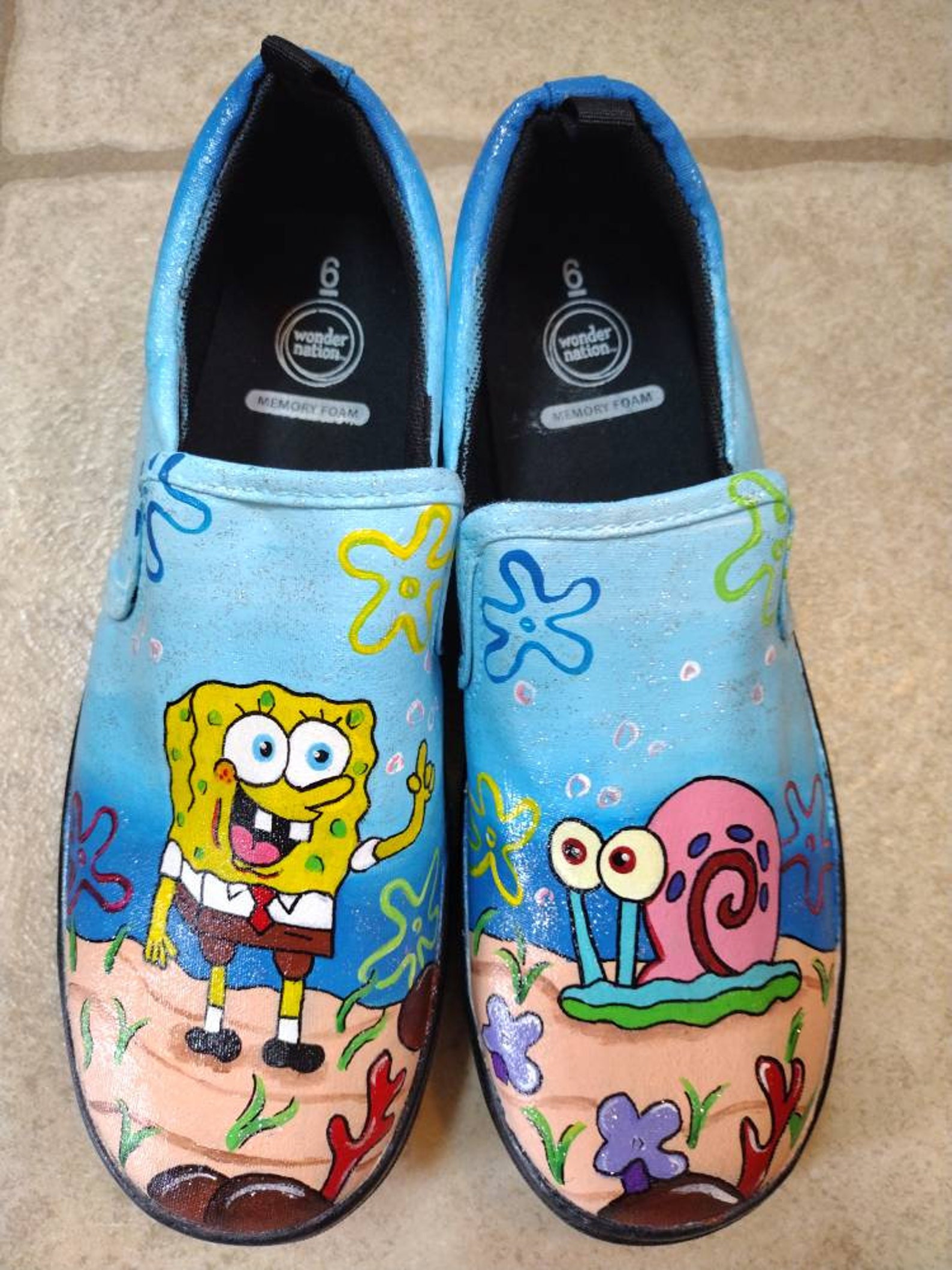 Spongebob Painted Shoes - Etsy