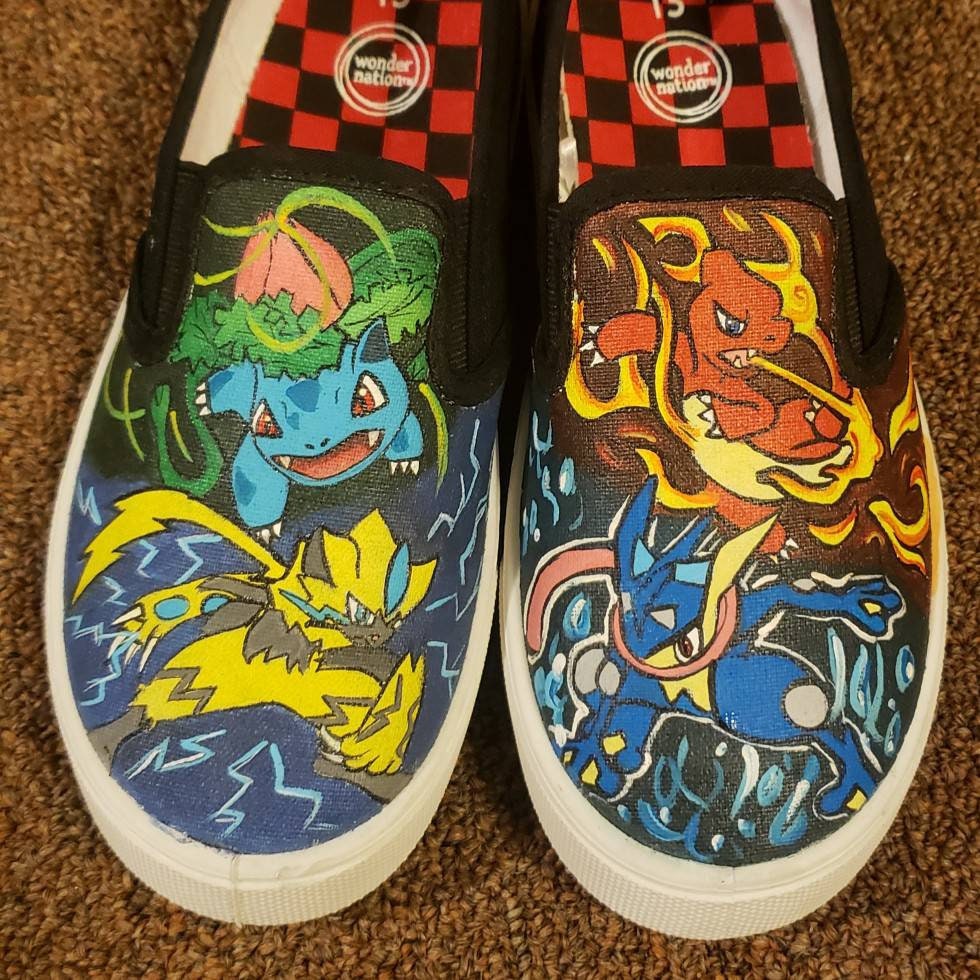 Pokemon Painted Shoes | Etsy