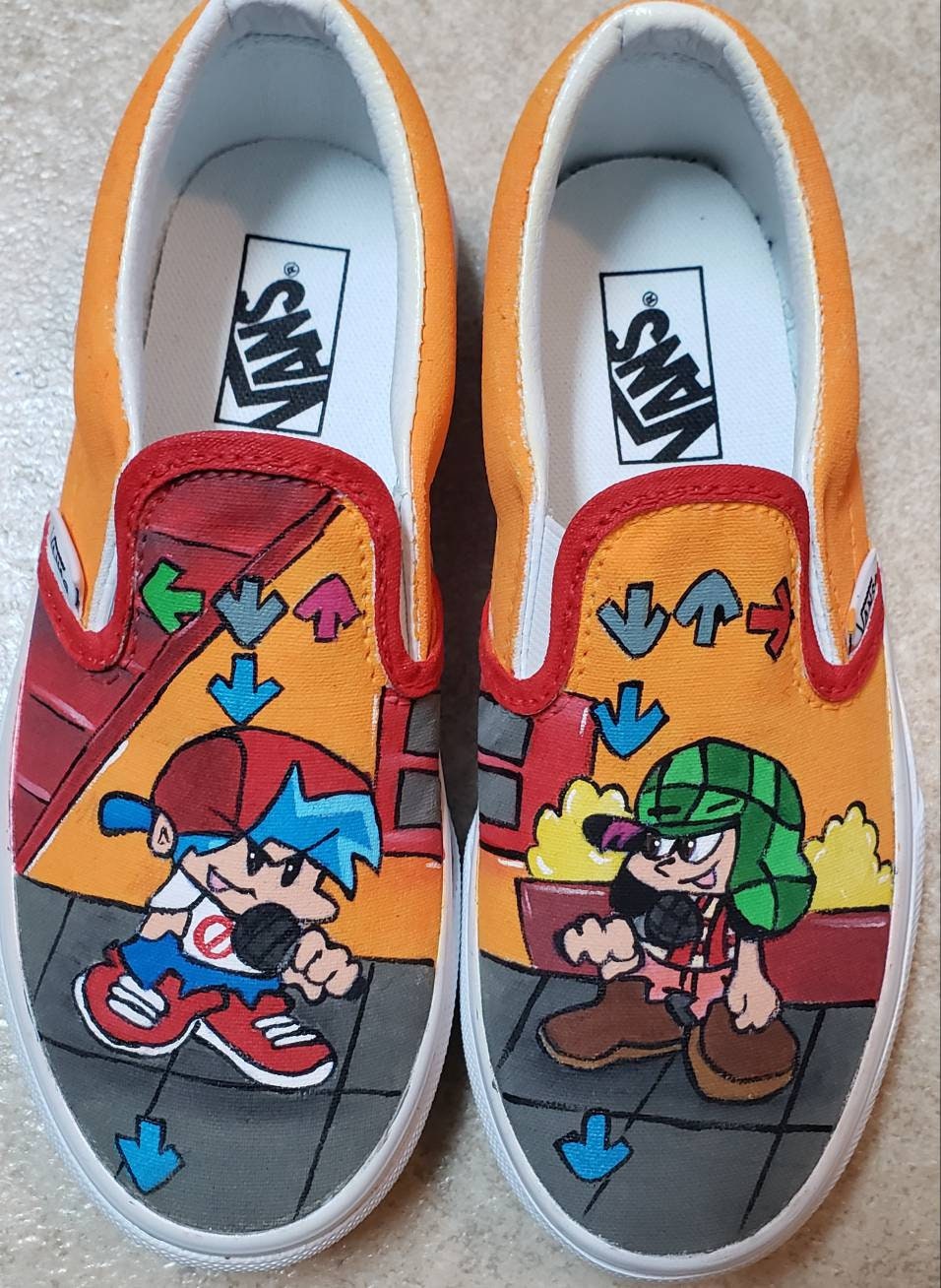 Friday Night Funkin Painted Shoes - Etsy