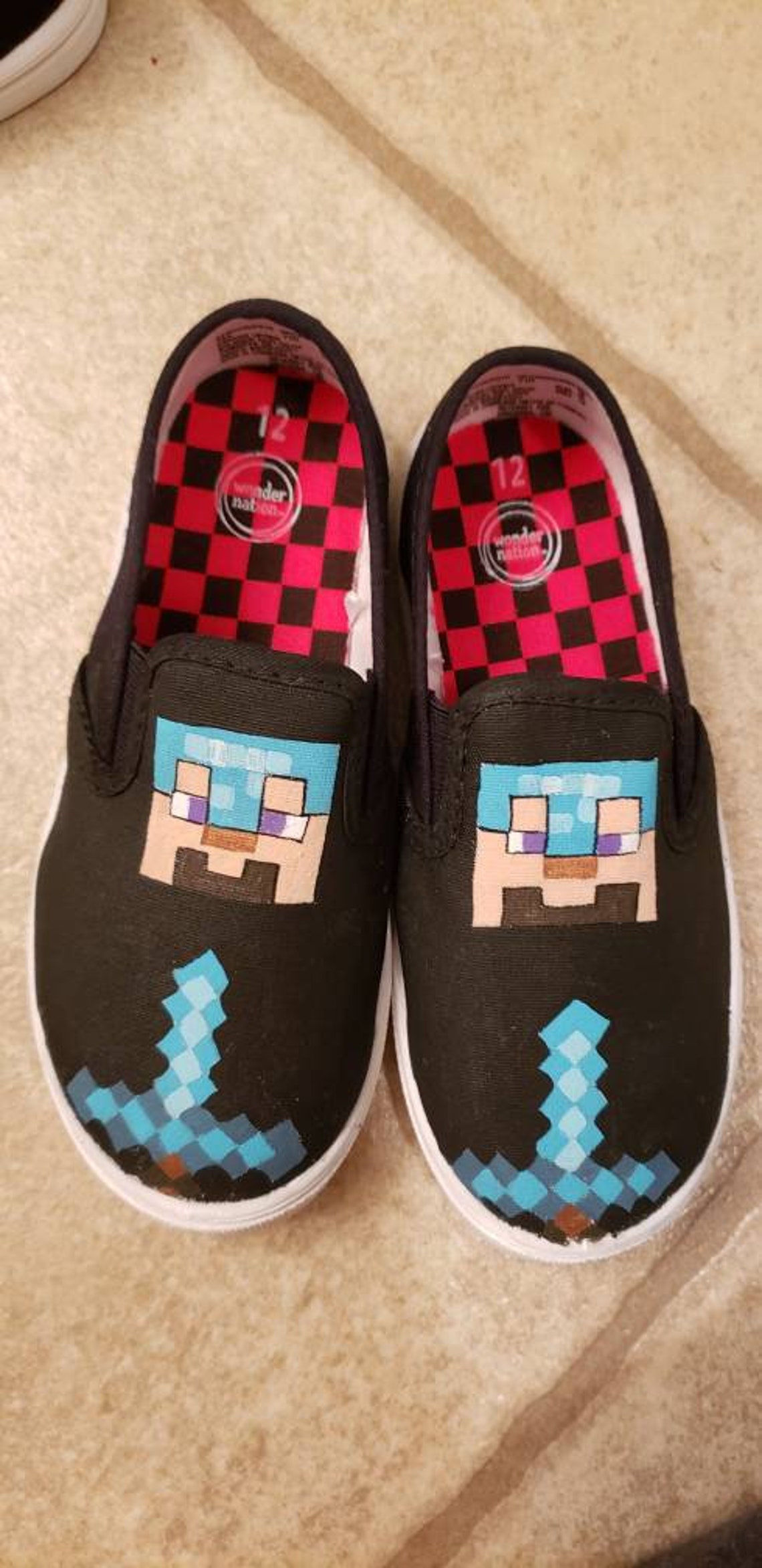 Minecraft Painted Shoes - Etsy