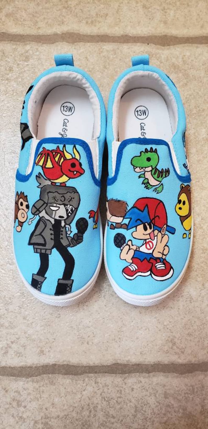 Friday Night Funkin Painted Shoes - Etsy