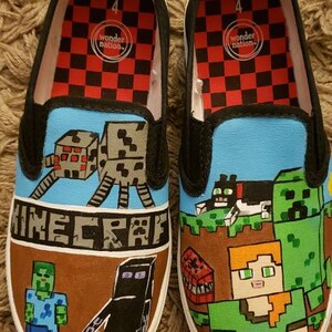 Minecraft Painted Shoes - Etsy