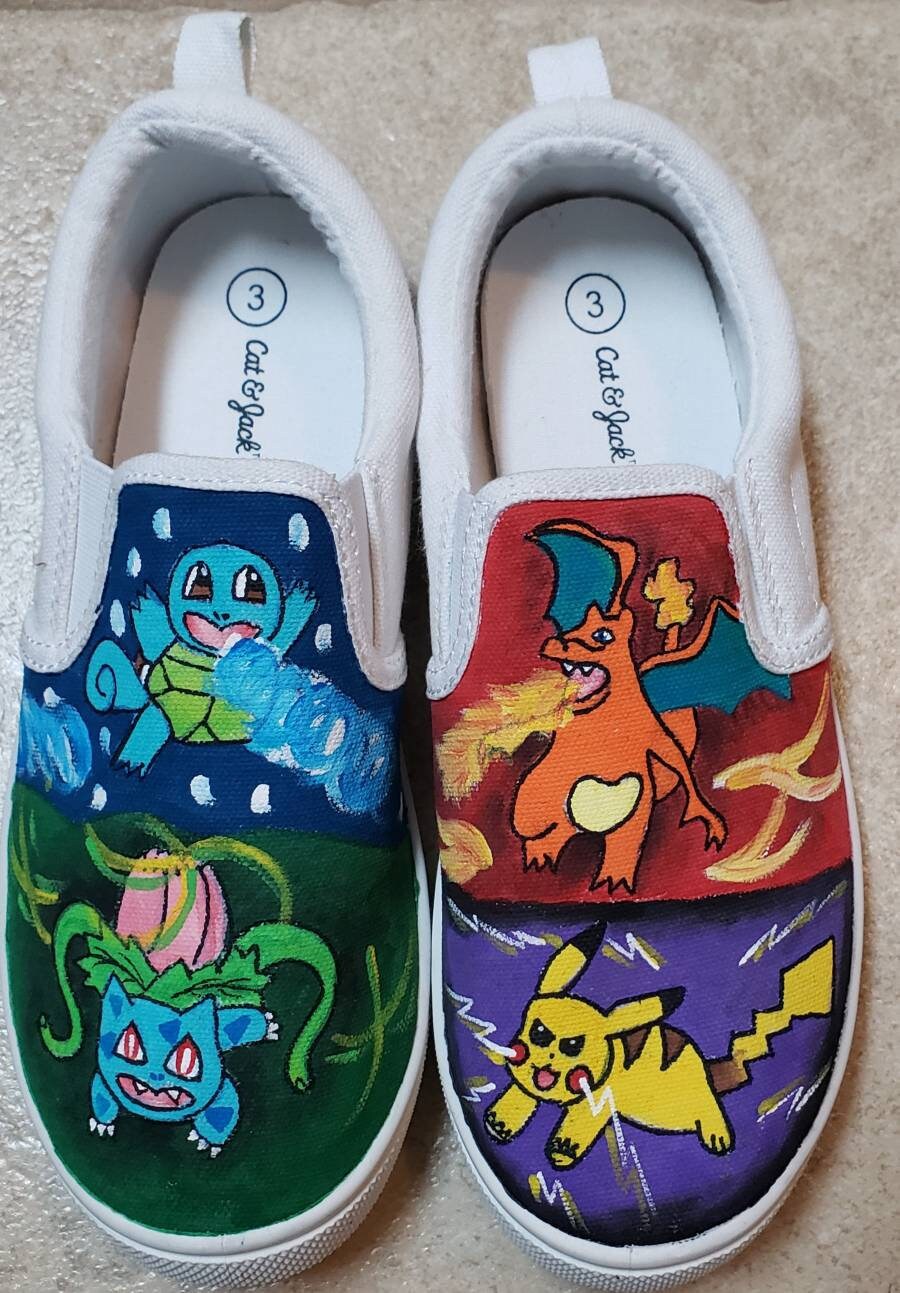 Pokemon Painted Shoes | Etsy