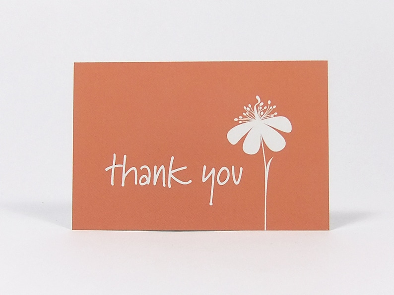 Simple Merci mini-cartes en orange taille de carte de - Etsy France