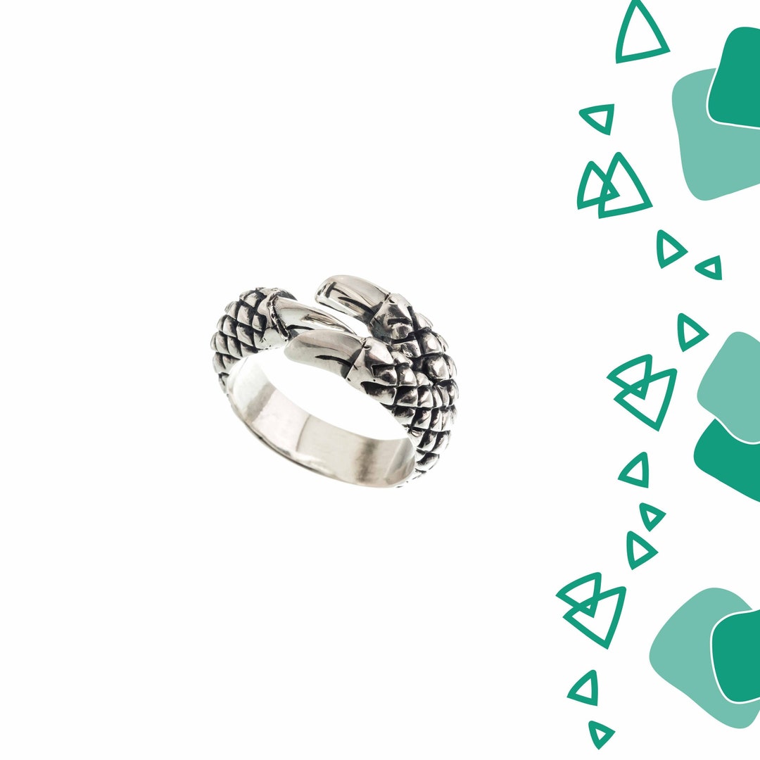 Silver Dragon Claw Ring, Wyrn Inspired Elegance, Perfect Dragonkin Gift ...