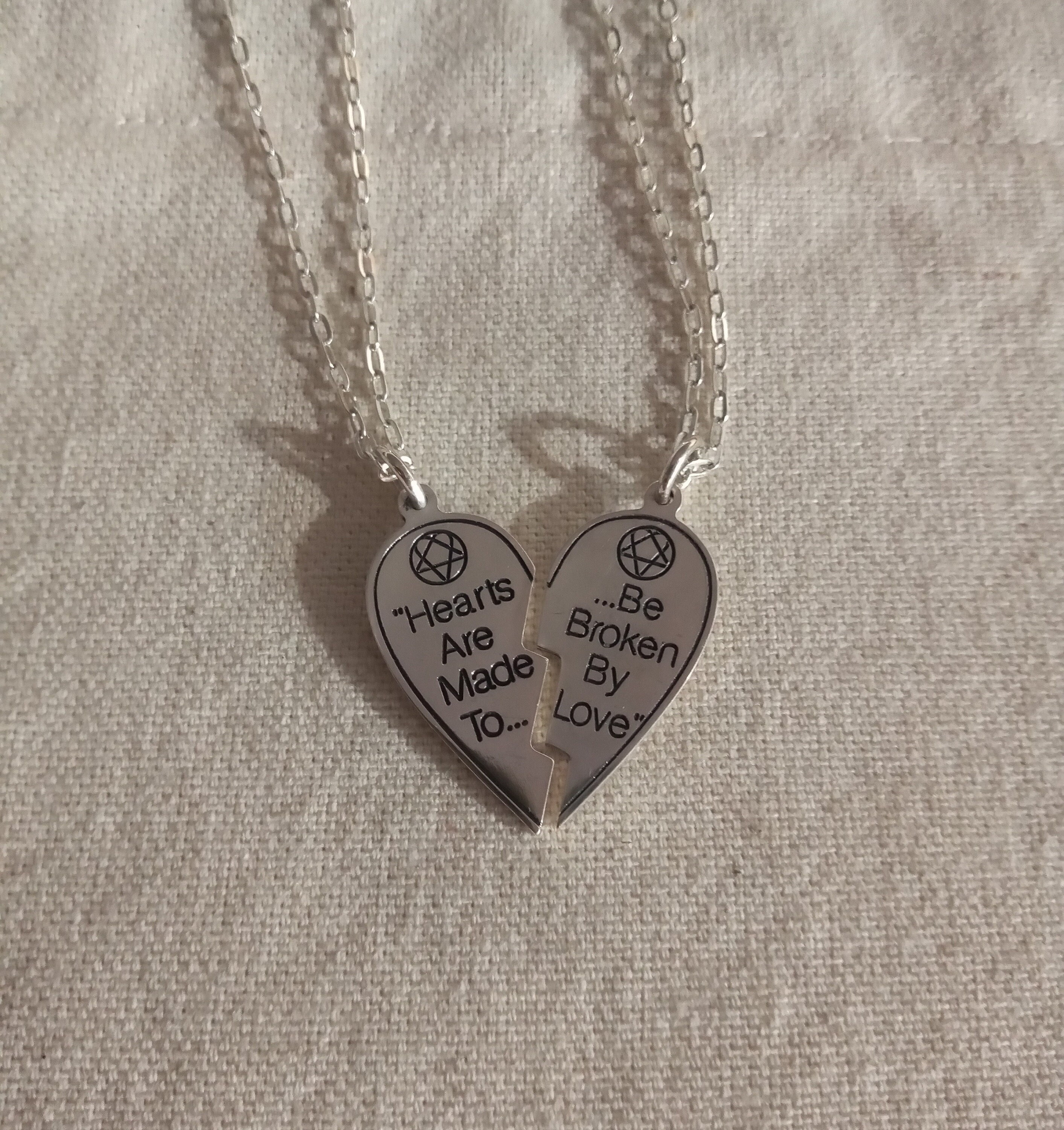 Heartagram Broken Heart Necklace - Ville Valo HIM Band - Etsy Heartagram Broken Heart Necklace - Ville Valo HIM Band - Etsy