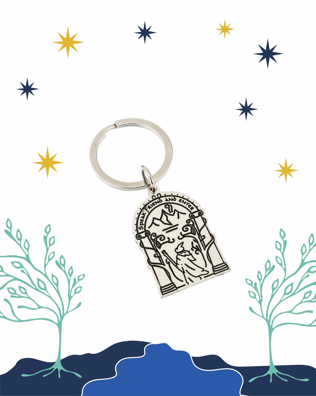 Moria Gates Keychain Lord of the Rings - Tolkien - Etsy