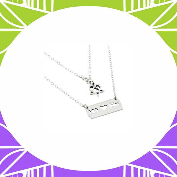 Razor Blade Heart Necklace