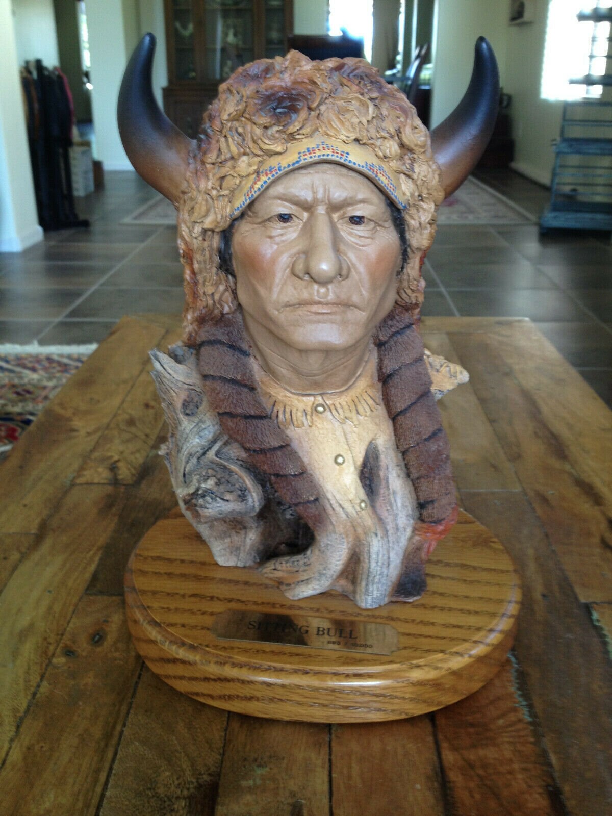 Stephen Herrero Sitting Bull Bust Statue Signed Limited - Etsy